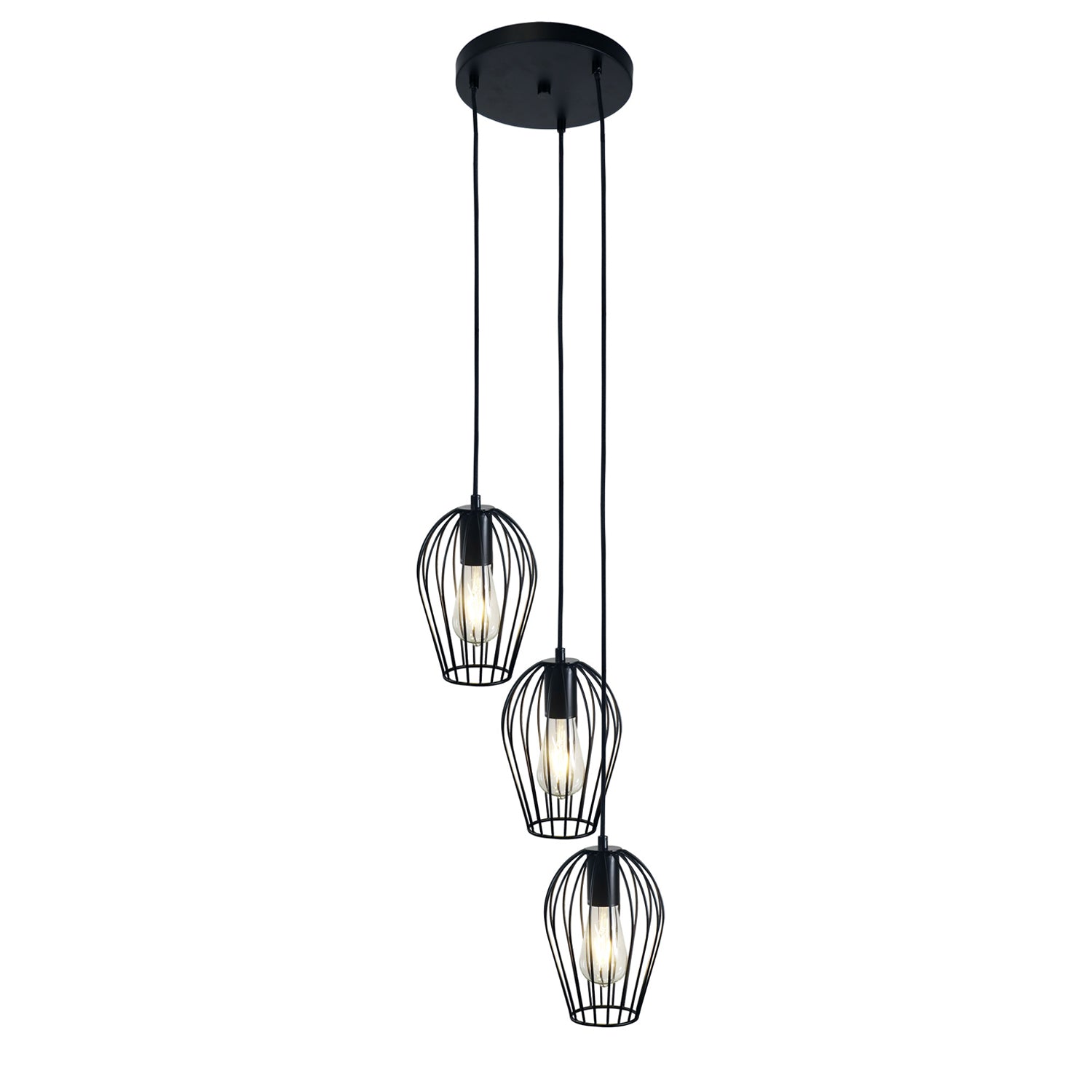 Oriel Lighting OL68763BK | Olam Pendant Light 3Lt in