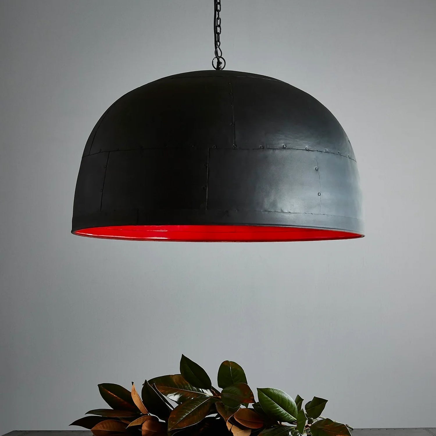 Extra Large Dome Pendant Light Large Matte White Dome & Satin Brass